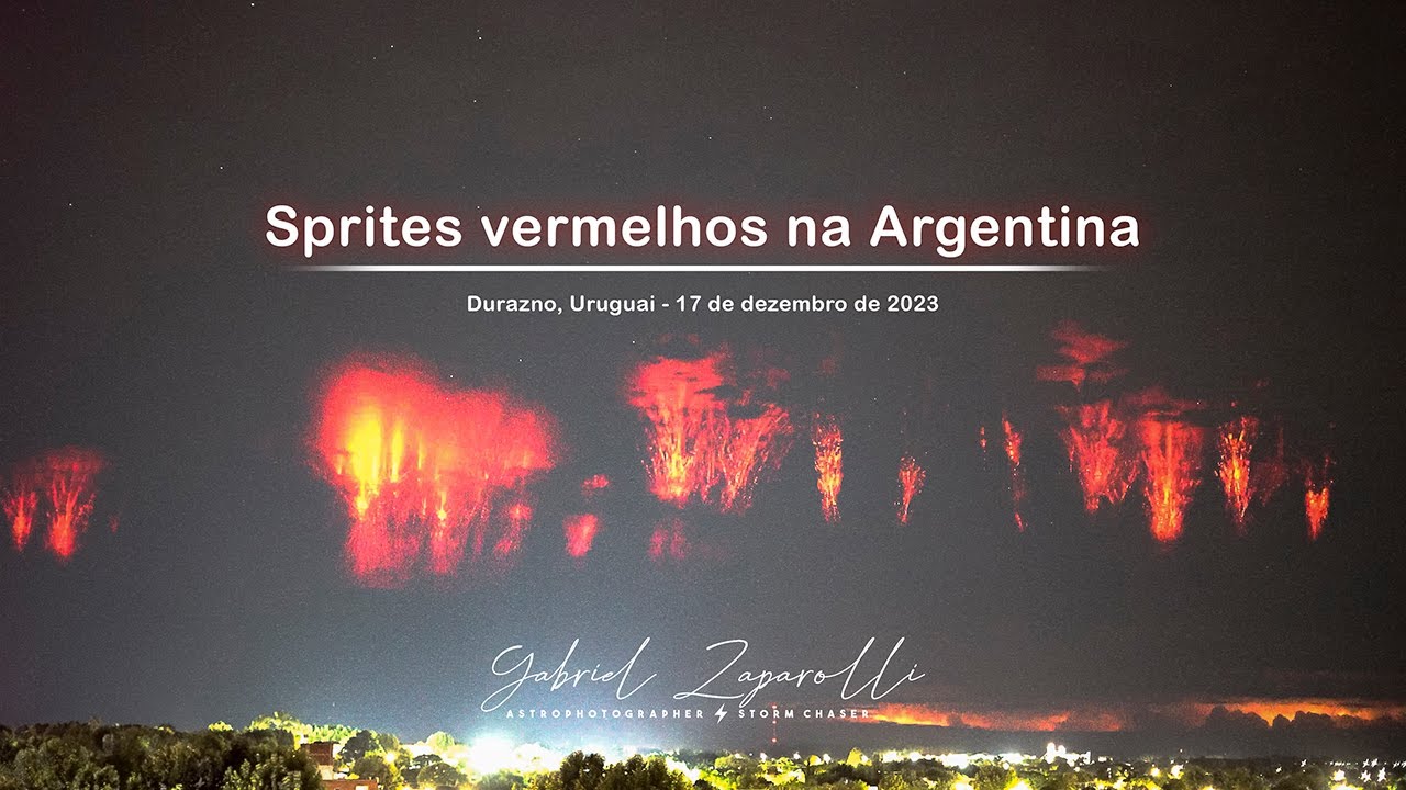 4K | Sprites Vermelhos em tempestades severas na Argentina - 17 de ...