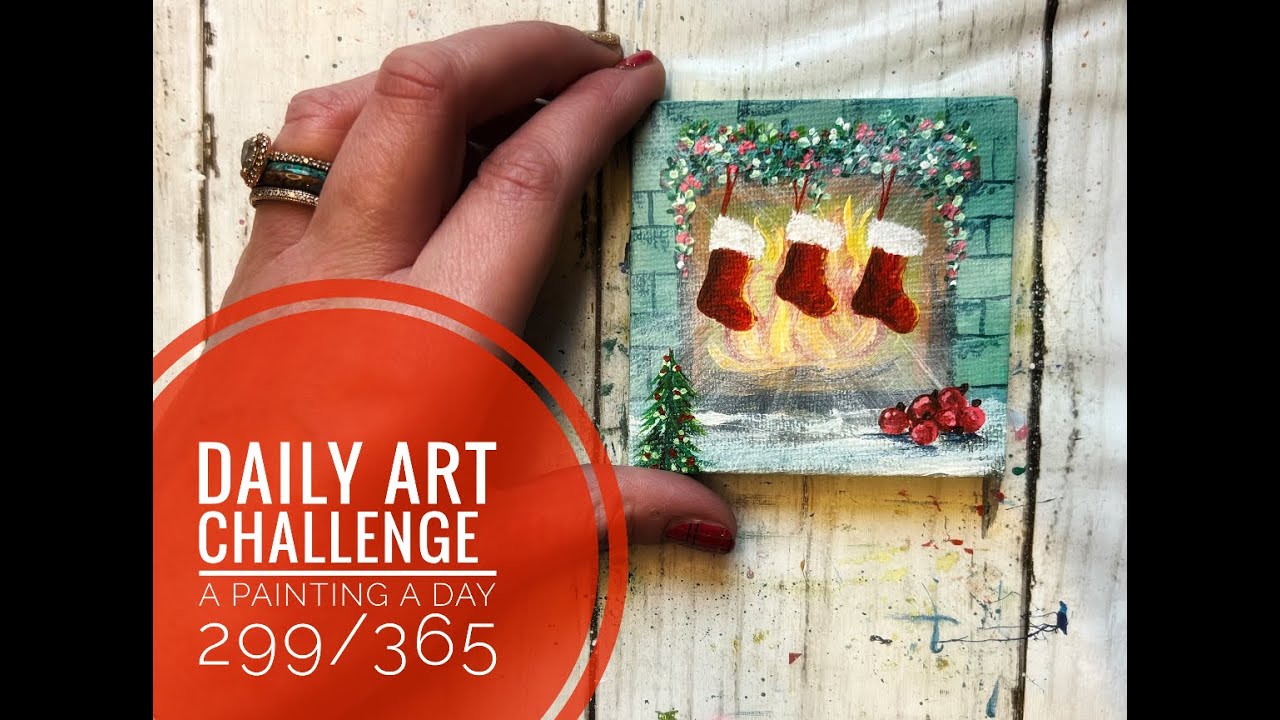 Daily Art Challenge 299/365 | How to paint a Festive Christmas ...