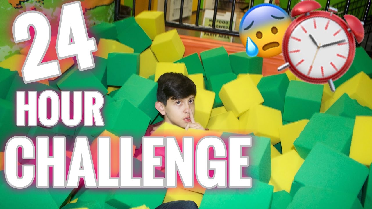 24 HOUR CHALLENGE AT A TRAMPOLINE PARK (overnight) - YouTube