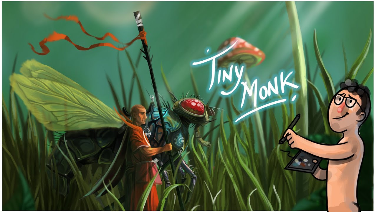 Tiny Monk Digital Painting Time Lapse - YouTube