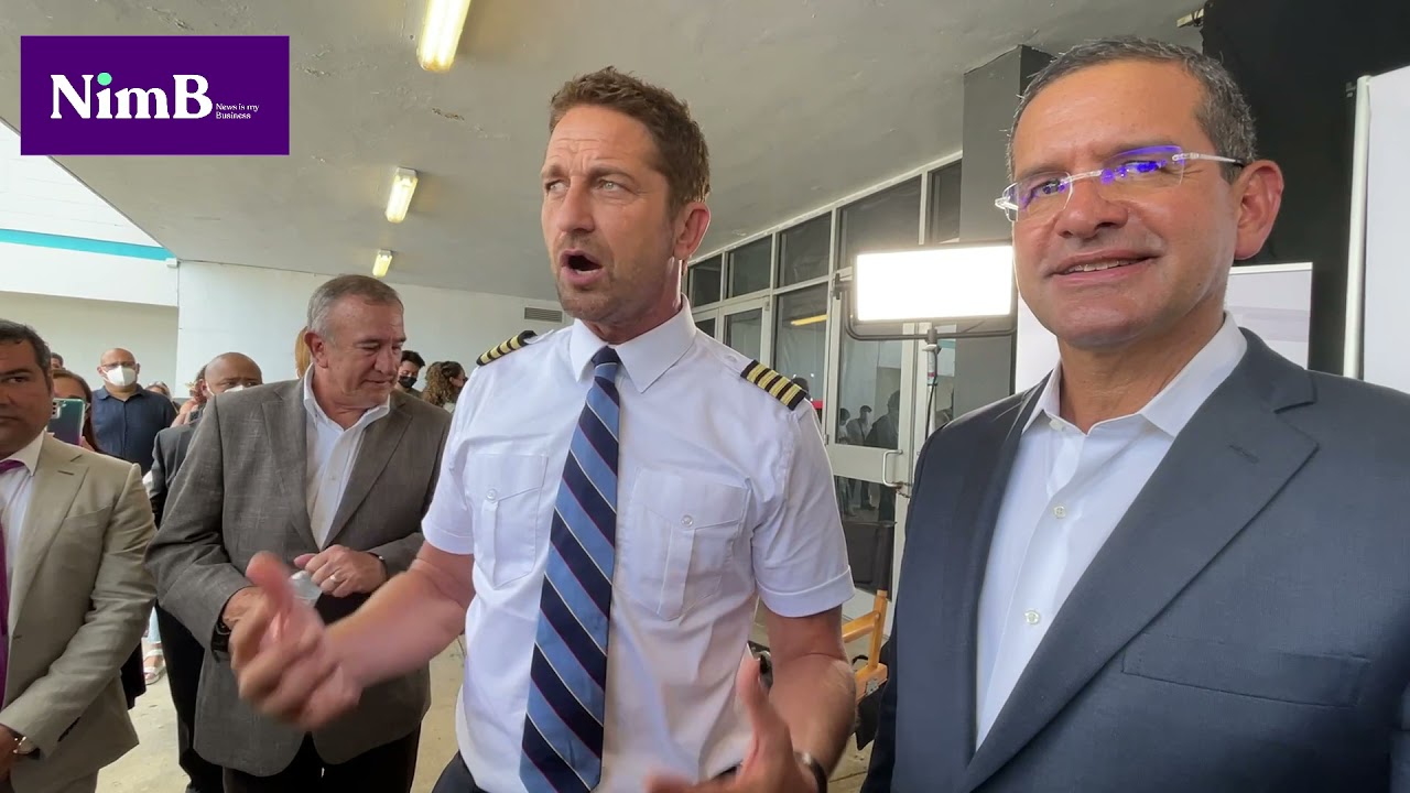 Gerard Butler, leading actor of "The Plane," filmed in Puerto Rico ...