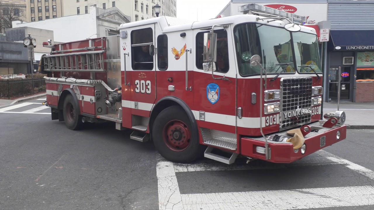 Yonkers Engine 303 clearing from a EMS call 1-31-20 - YouTube