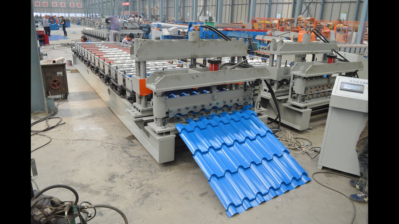 glazed tile forming machine - YouTube