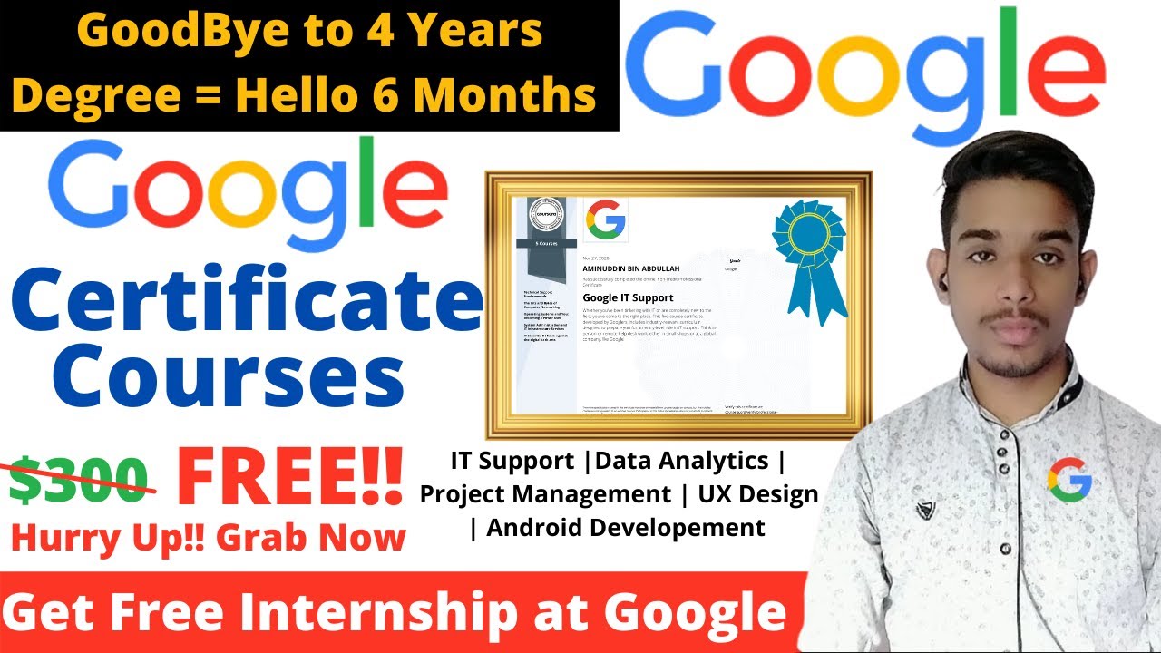 Free Google Career Certificate Courses | 6 months Degree Courses ...