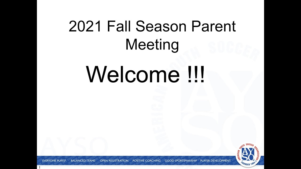 2021 Fall Season - Parents Meeting - YouTube