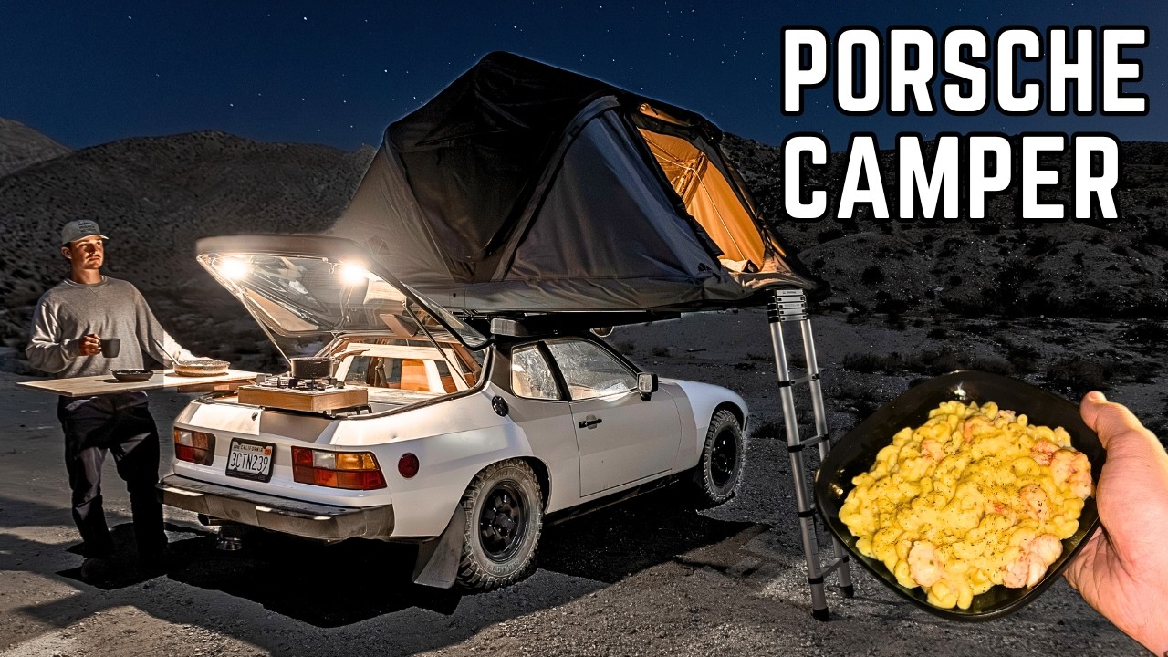 Overnight in my 79' Porsche | Made Lobster Mac & Cheese - YouTube