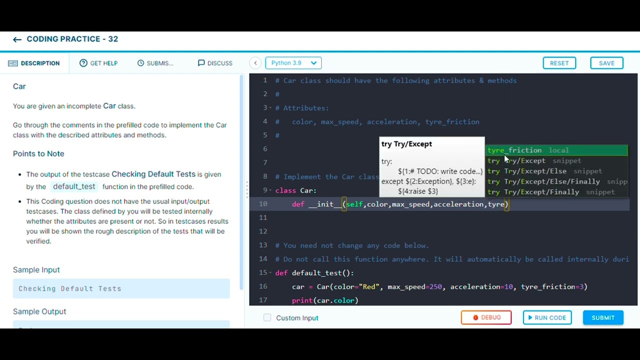 Coding Practice 32 Car Coding Nxtwave Solutions Python Youtube