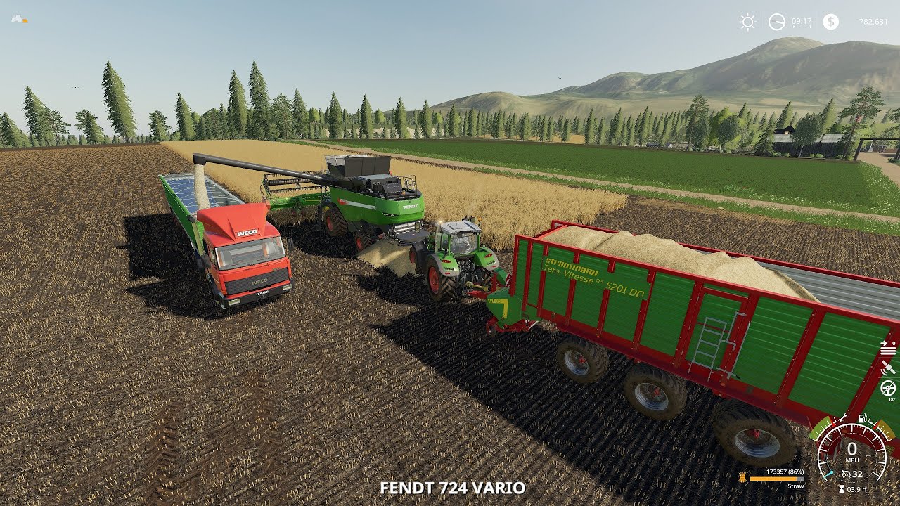 FS 19 Rustic Acres * Episode 14 * Rye Harvest, Straw Collection - YouTube