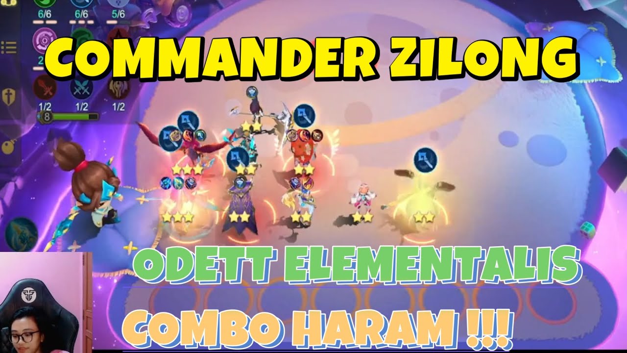 ODETT ELEMENTALIST COMMANDER ZILONG || COMBO H4R4M MAGIC CHESS - YouTube