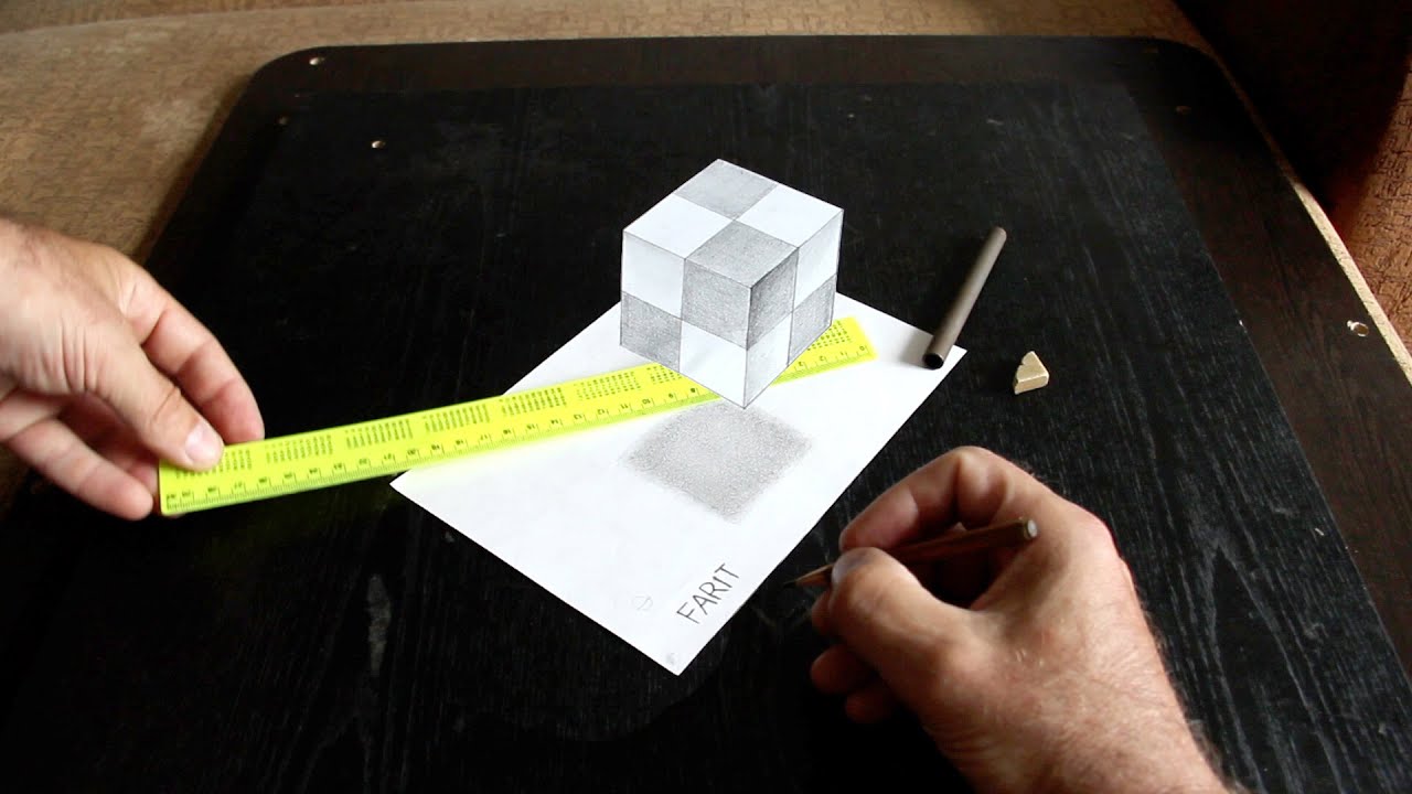 3D Rubik's Cube 2x2 #3D #3Ddrawing Book "3D drawing. Introduction" in ...