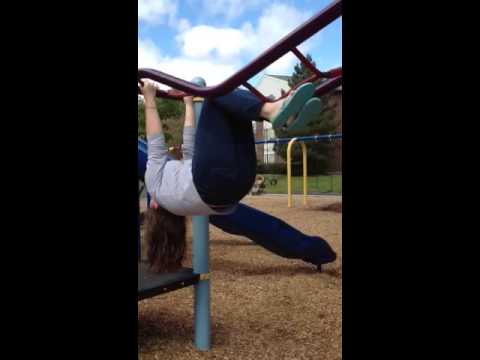 Sarah on monkey bars - YouTube
