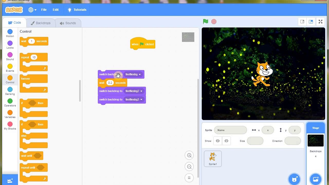 Mari Belajar Scratch 3.0 - 05 Menganimasi latar belakang - YouTube