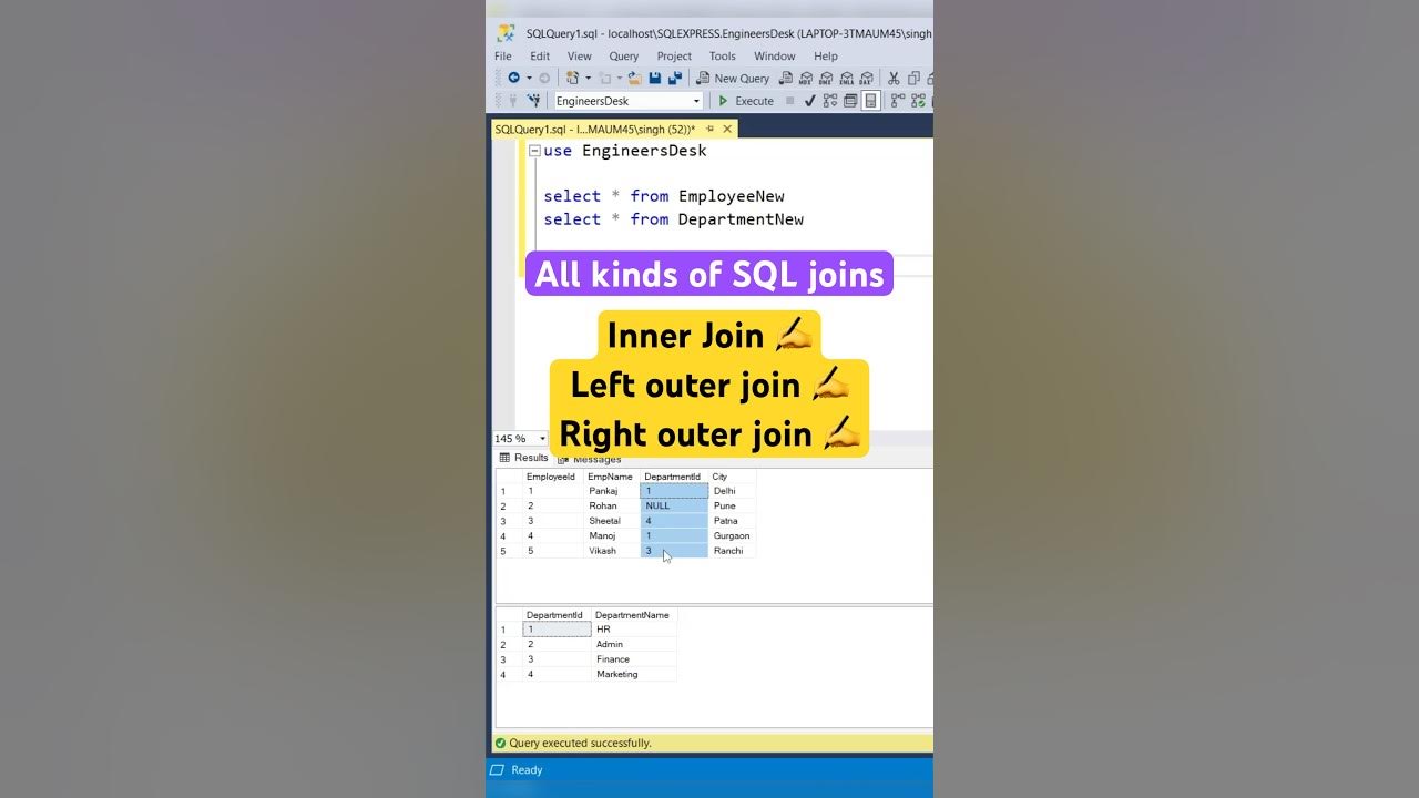 SQL joins in details - inner join, left outer join, right outer join #shorts #coding #sql # ...