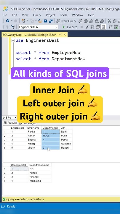 SQL joins in details - inner join, left outer join, right outer join #shorts #coding #sql # ...