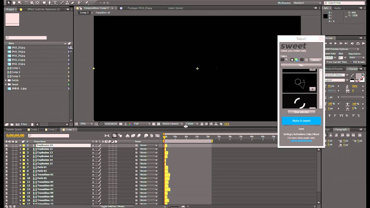 After Effects AE sweet plugin test - YouTube