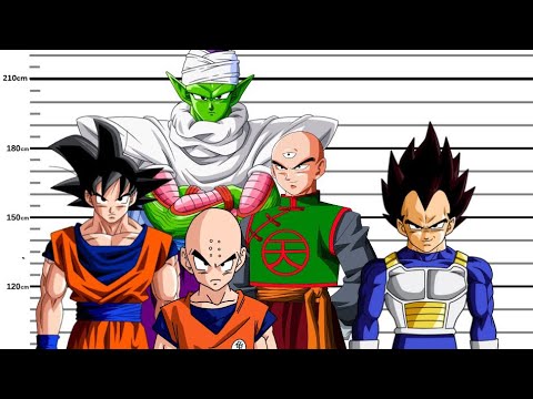 Altezza di tutti i personaggi di DragonBall Size of all Dragonball ...