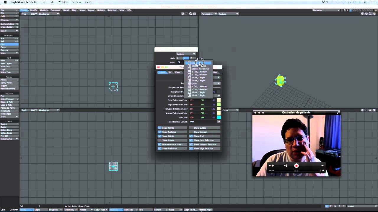 TUTORIAL parte 4 LIGHTWAVE GQVIDEO Modeler - YouTube