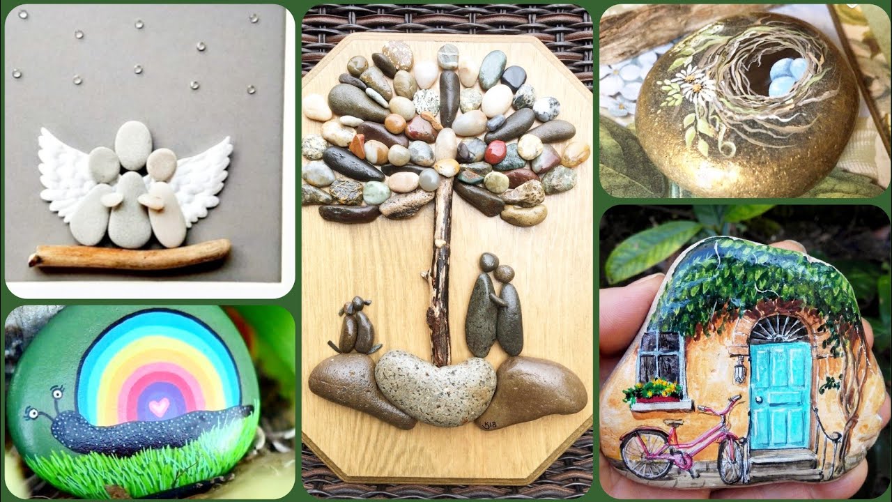 most beautiful collection of pebble craft painting ideas2023 - YouTube