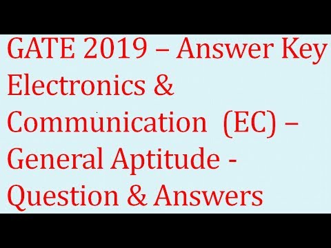 GATE 2019 Answer Key - Electronics and Communication (EC) - Aptitude Questions - YouTube