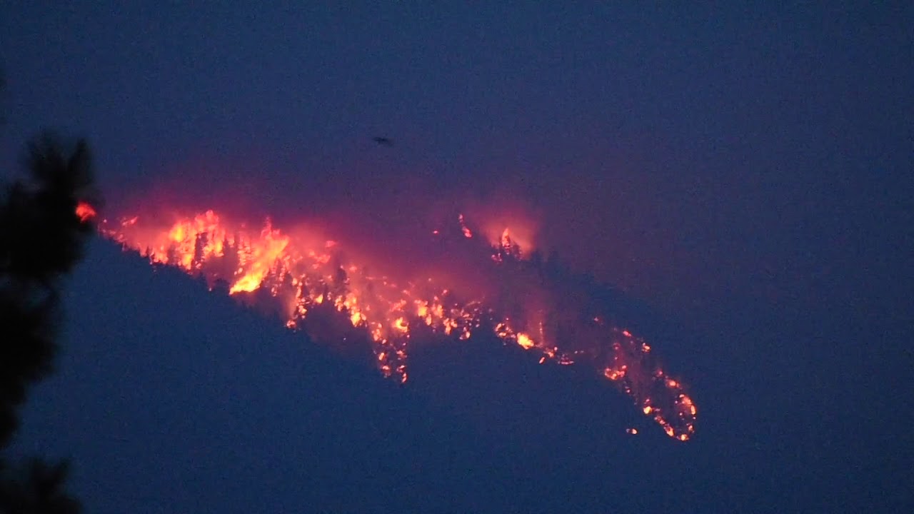 Forest Fire- Huge Flames! Lolo Peak Montana 2017 - YouTube