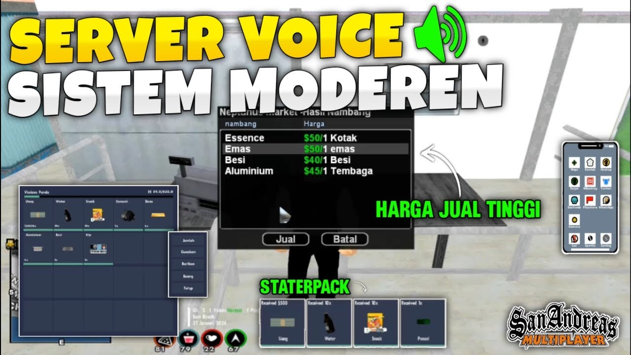 SERVER GTA SAMP ANDROID PC VOICE ONLY FITURNYA MODEREN || GTA SAMP ...
