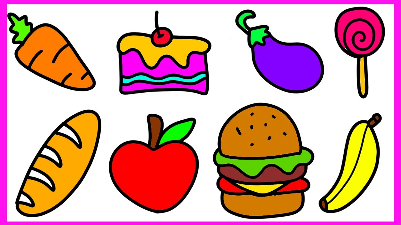 junk food and healthy dood drawing| Easy healthy vs unhealthy food ...