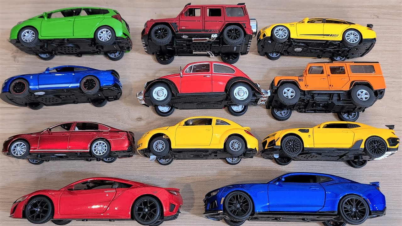 Metal Scale Model Cars in Different Colors From the Floor - YouTube