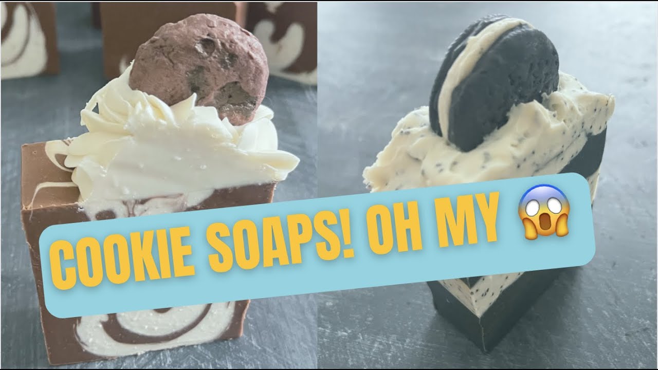 How to make Cookies and Cream and Chocolate Chip Cookie Frosted Soaps ...
