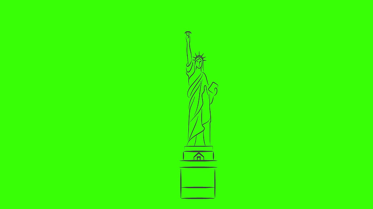 Green Screen-statue of liberty america animation. - YouTube