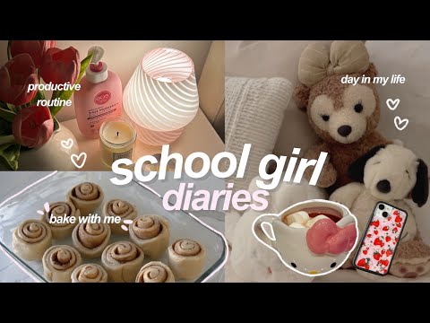 SCHOOL-GIRL diary📓🎀: cozy fall vlog, baking cinnamon rolls, productive weekend, night out