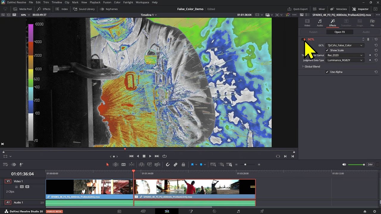 False-Color Display Demo for HDR Content Using DCTL - YouTube