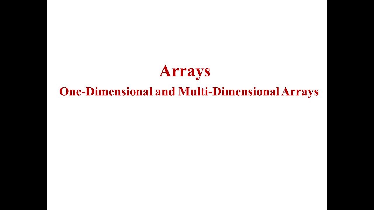 Java - Arrays - YouTube