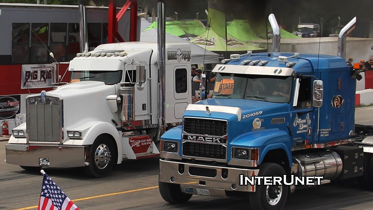 Kenworth vs Mack - SEMI's Drag Race - YouTube