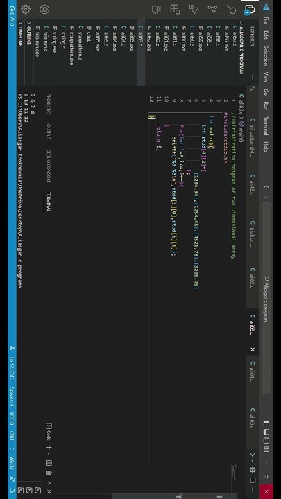Initializing of Two Dimensional Array 2D in C Program Very Easy Program Made By Master Ali - YouTube
