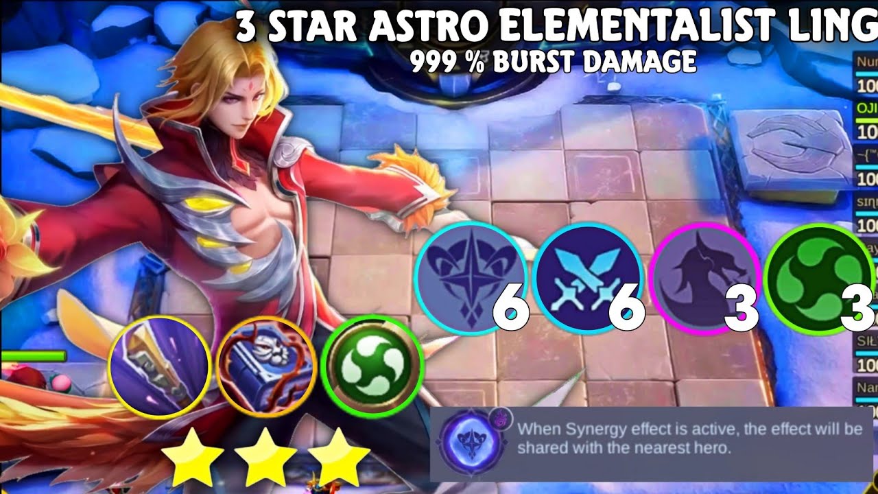 3 STAR ELEMENTALIST ASTRO LING | UNLIMITED BURST DAMAGE MUST WATCH MLBB ...