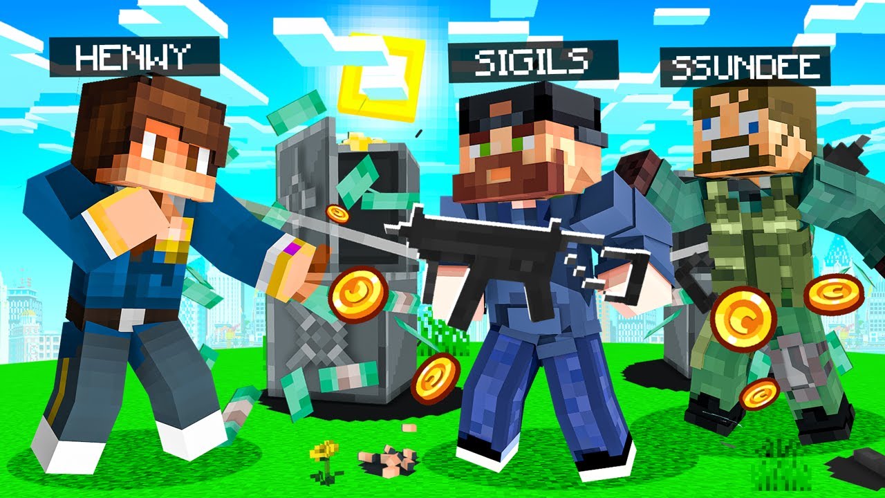 ROBBING A MINECRAFT BANK for Loot (Heist) - YouTube