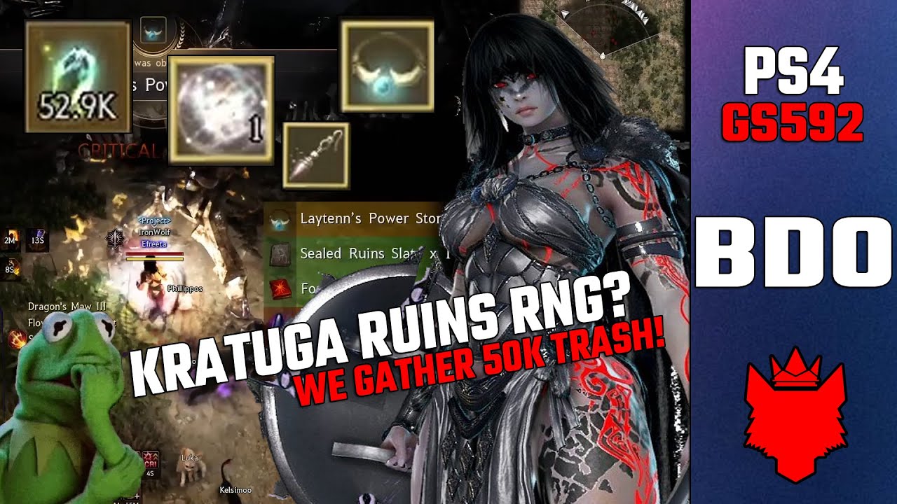 BDO PS4 | 50k Kratuga Ruins Trash | How Much RNG Did We Have? - YouTube