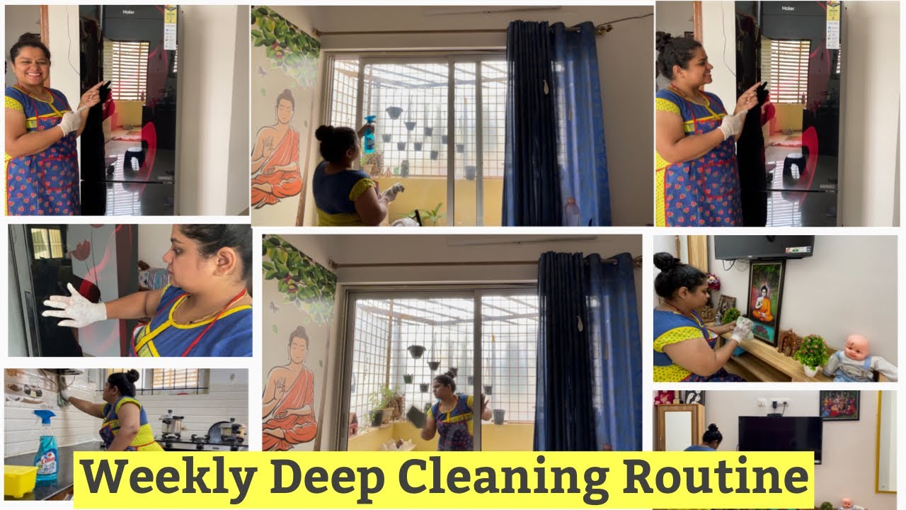Weekly deep-cleaning routine | clean home motivates to be happy 😊 - YouTube