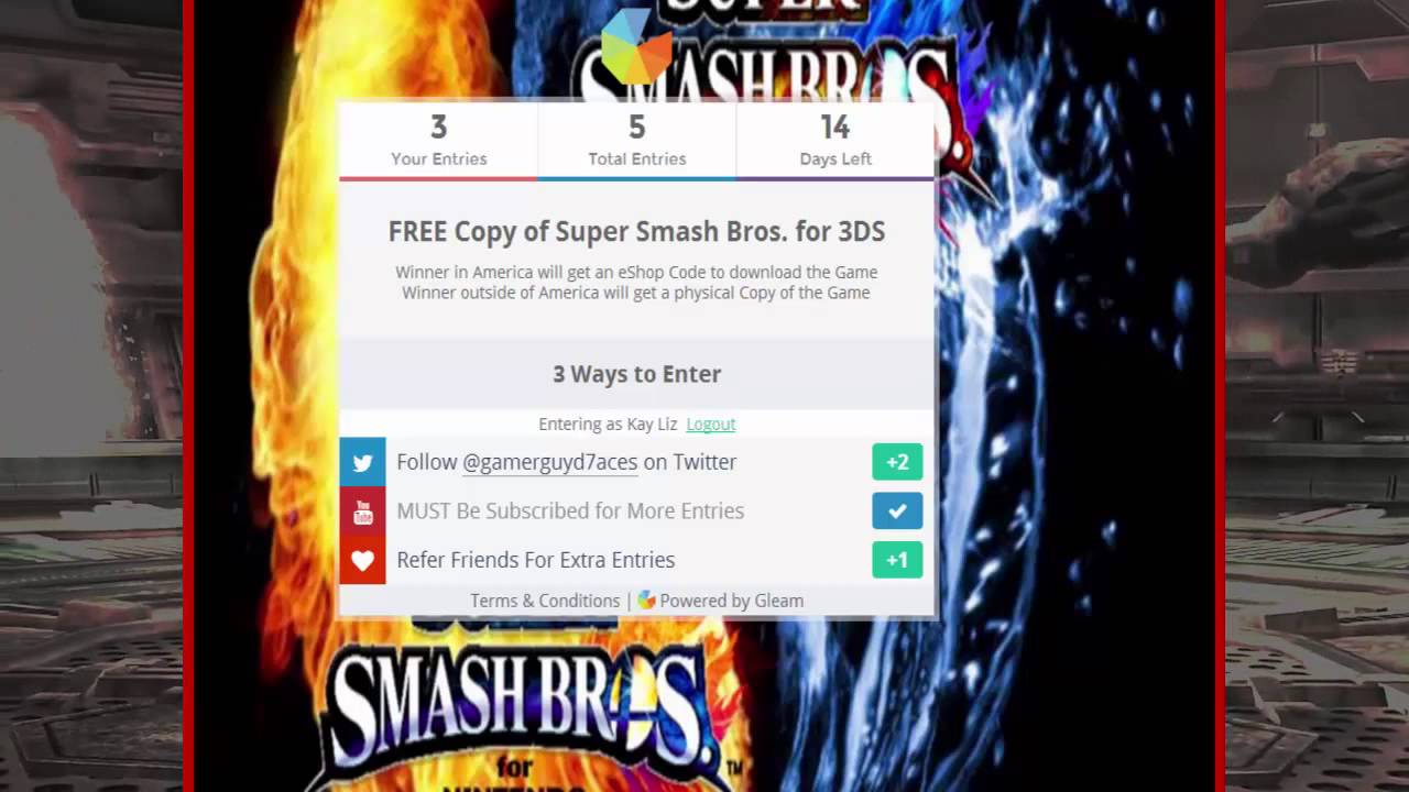 Super Smash Bros. 4 the 3DS FREE Giveaway (Gleam) - YouTube