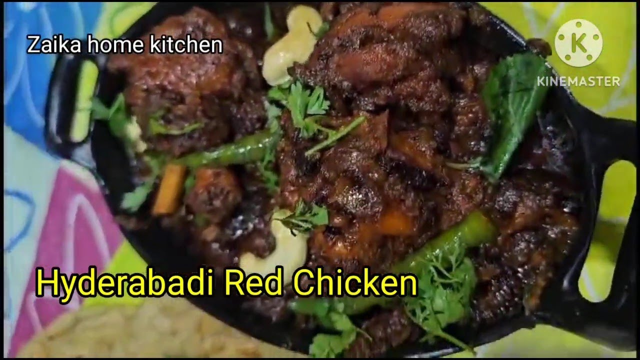 Hyderabadi Rad Chicken🐓हैदराबादी रेड चिकन | Zaika home kitchen | - YouTube