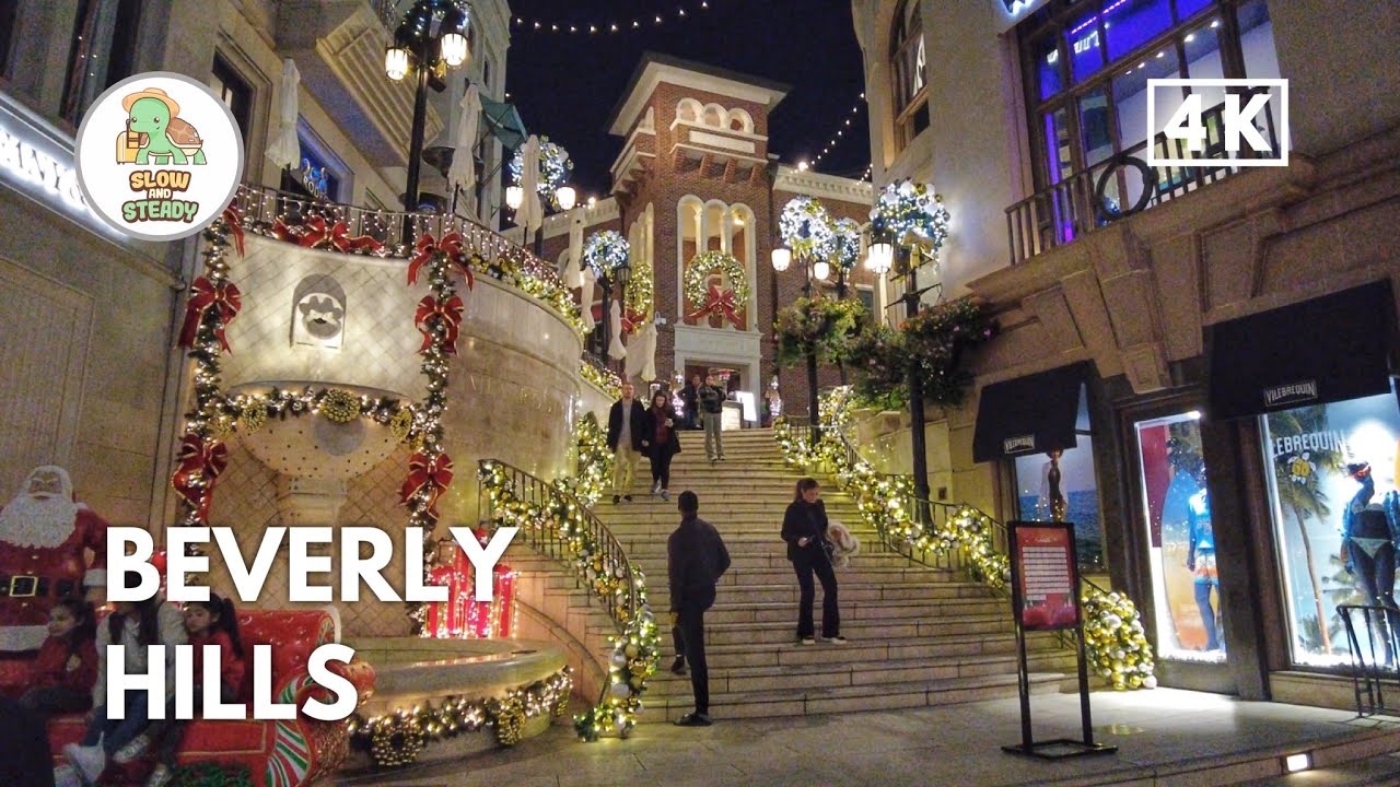 [4K] Rodeo Drive night walk | Beverly Hills, California USA | walking ...