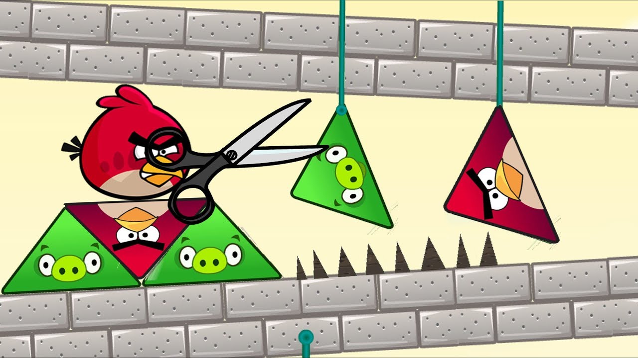 Angry Birds Piggies Out - RESCUE THE TRIANGLE BIRDS BY DROP SPIKES ON ...