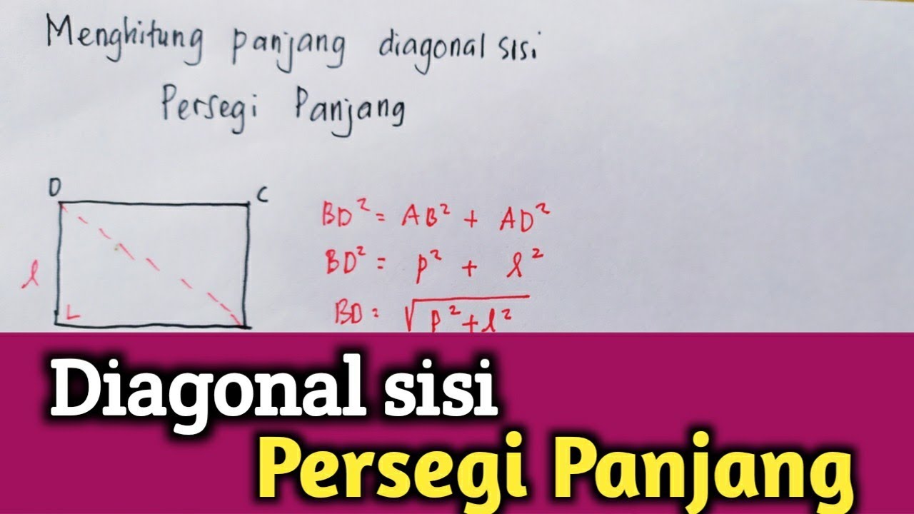 Matematika kelas 8 | cara menghitung panjang diagonal sisi bangun ...
