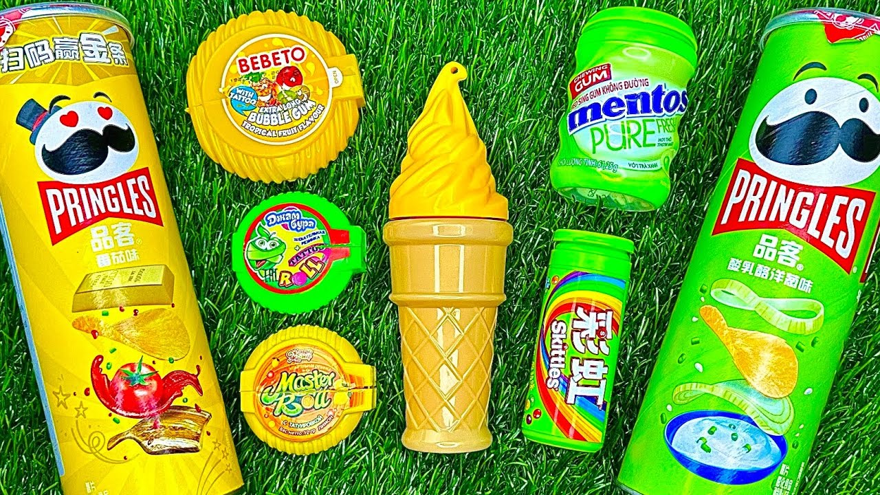 Unpacking Big Pringles, Lollipops AND Yummy Candy ASMR Ice Cream - YouTube