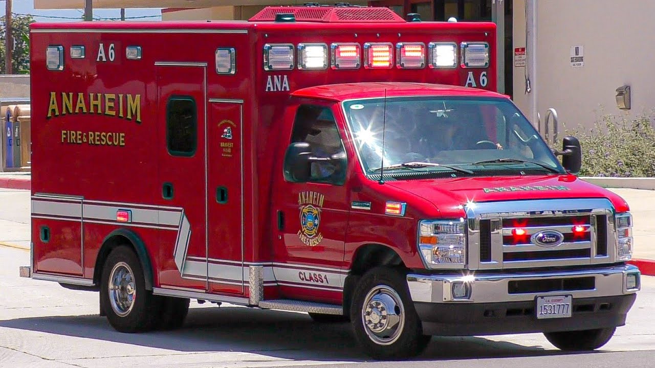 Anaheim Fire and Rescue Medic 6 & Ambulance 6 Responding - YouTube