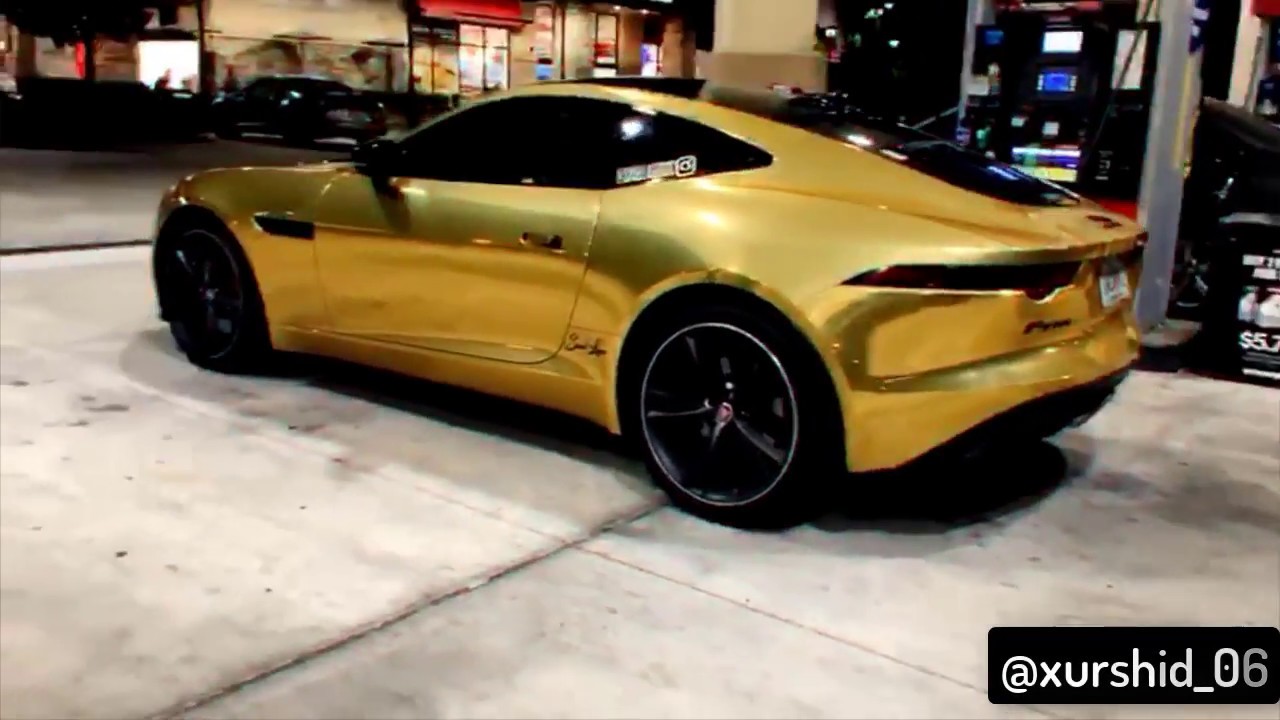 Gold Jaguar F-type - YouTube