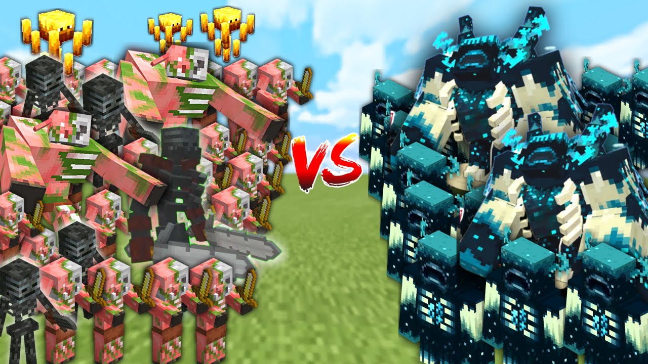 Extreme NETHER ARMY vs WARDEN ARMY in Minecraft Mob Battle - YouTube