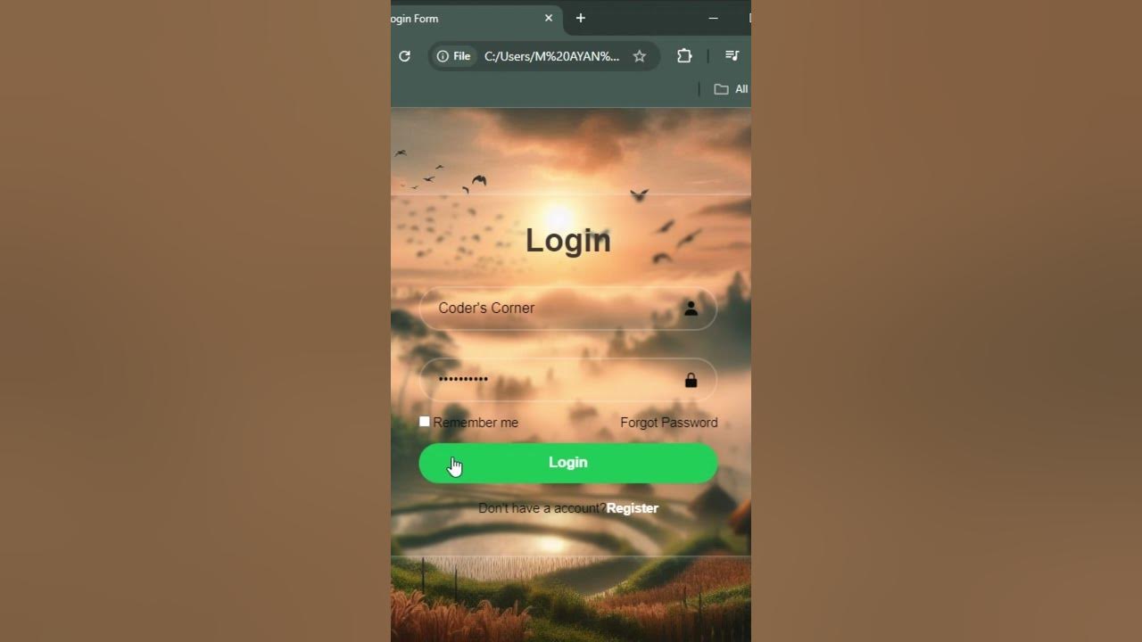 Create a Stylish Login Form with Transparent and Blurred Background ...