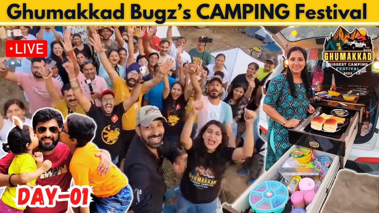 Ghumakkad Bugz Camping Festival😍Making Pav Bhaji in CAMPER VAN🛻@Ghumakkadbugz #carcamping # ...