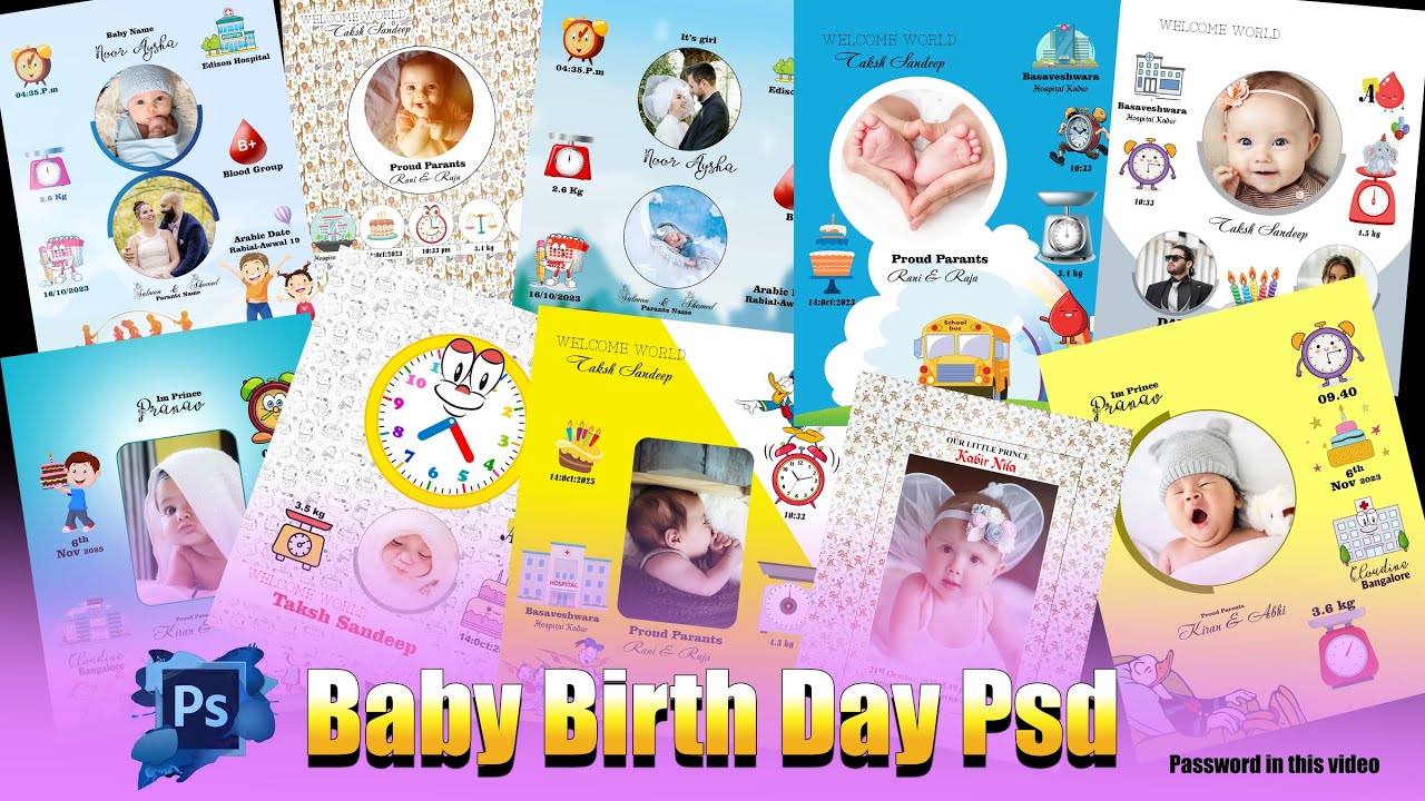Baby Frame PSD File FREE Download l New Born Baby Photo Frames l Baby ...